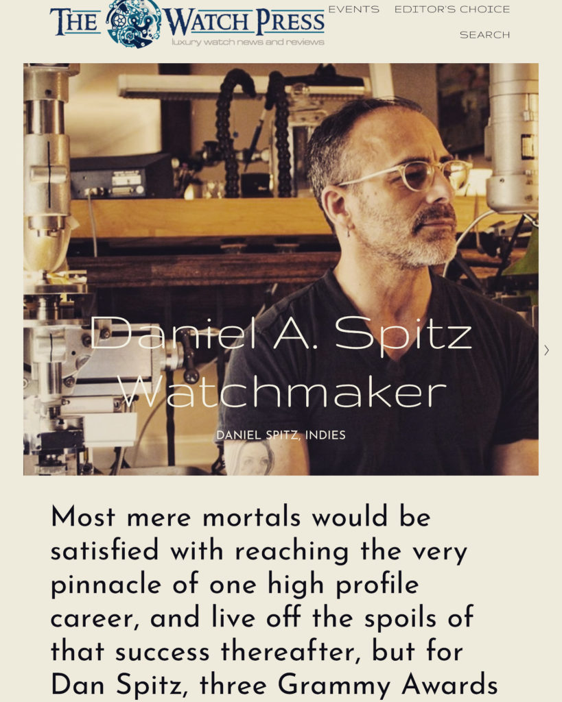 Interview with The Watch Press | Daniel A. Spitz Haute Horology Watchmaking